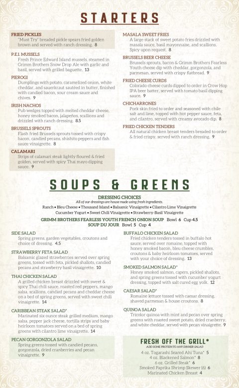 Food & Drink Menu - Henry's Pub