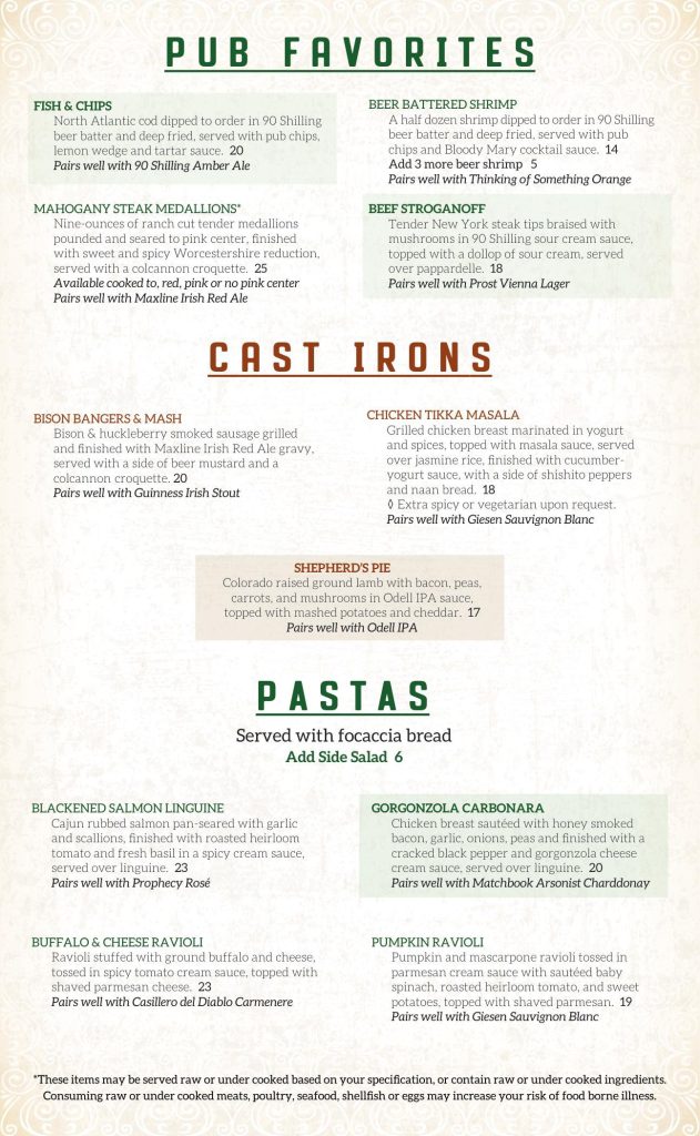 Menu - Henry's Pub